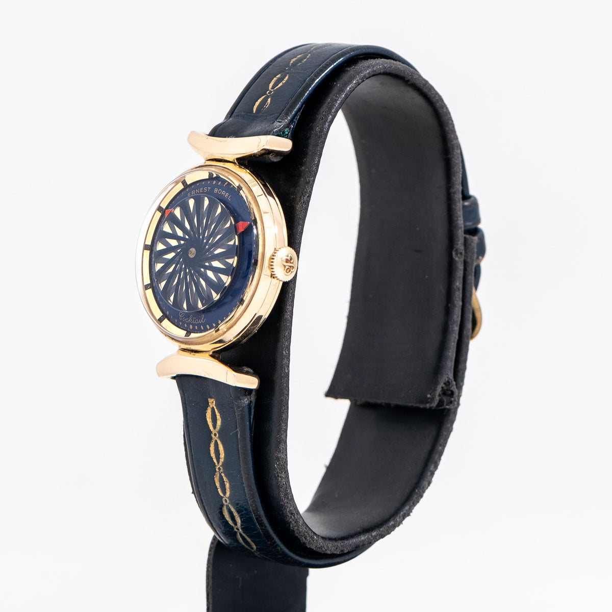 1990's Vintage Ladies Ernest Borel Cocktail Watch in 18k Yellow Gold o ...