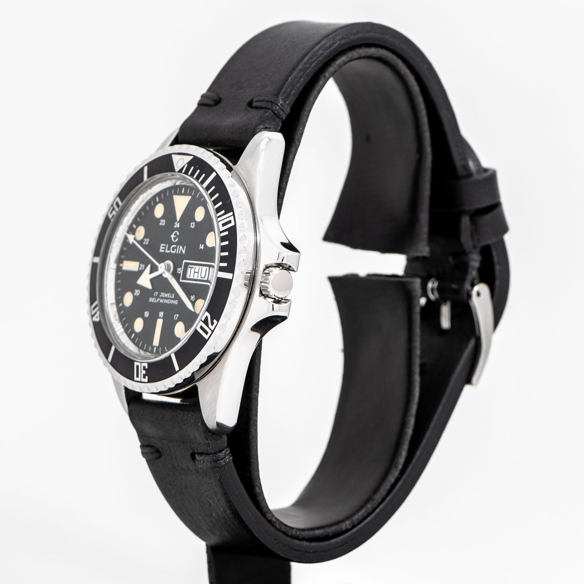 1970's Vintage Elgin Automatic Dive Watch Ref. DH113-2879 in Stainless ...